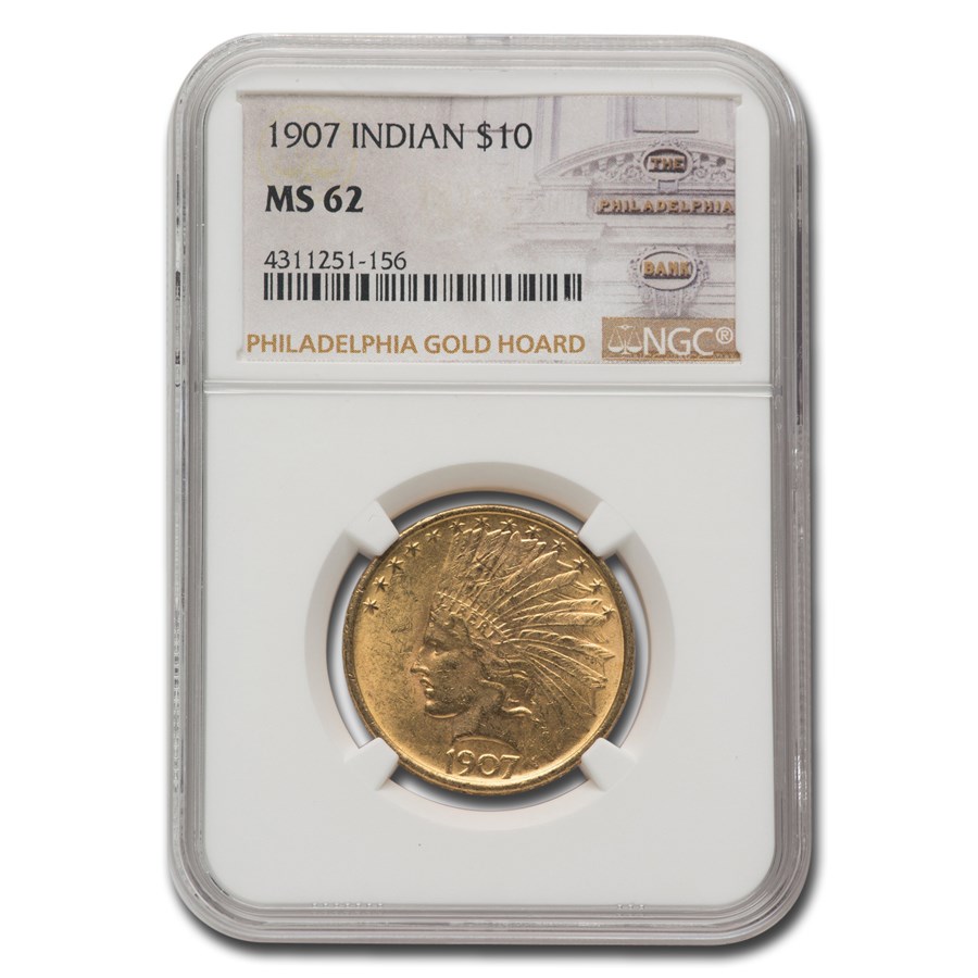 1907 $10 Indian Gold Eagle MS-62 NGC (Philadelphia Hoard)