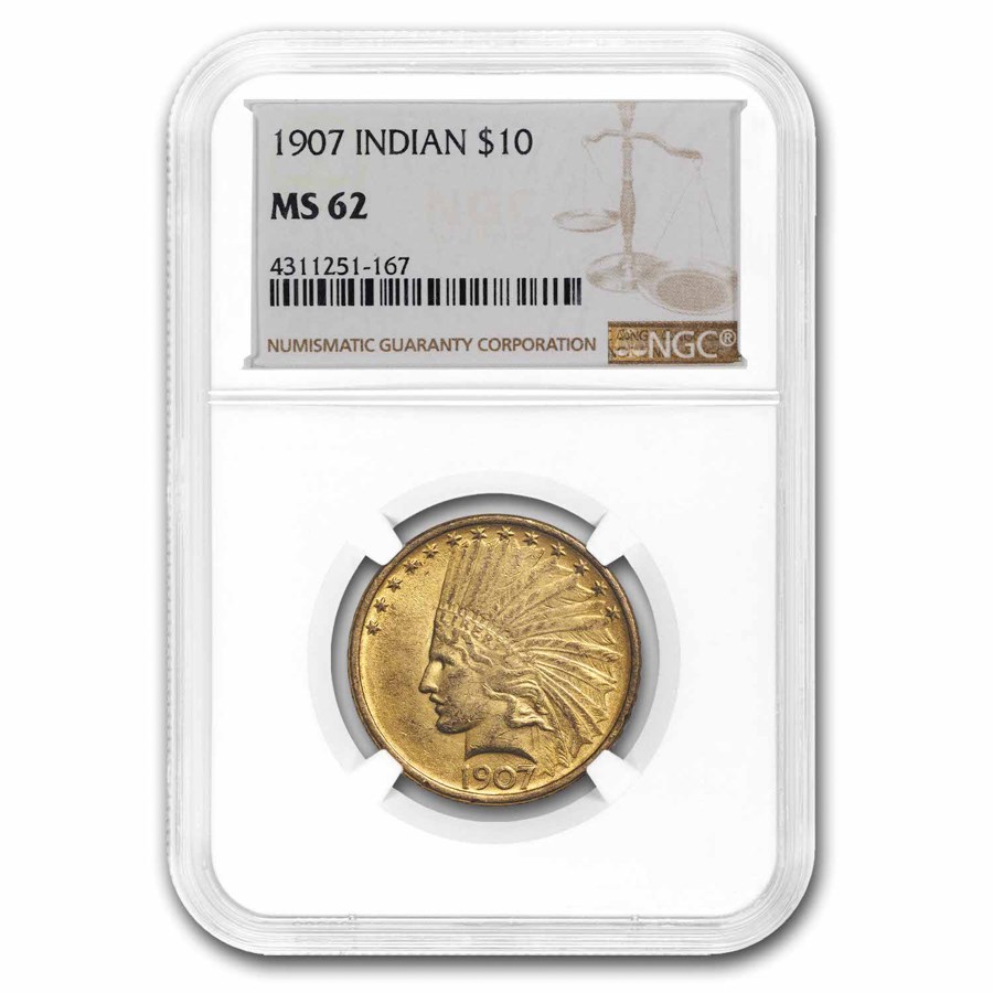 Buy 1907 $10 Indian Gold Eagle MS-62 NGC | APMEX