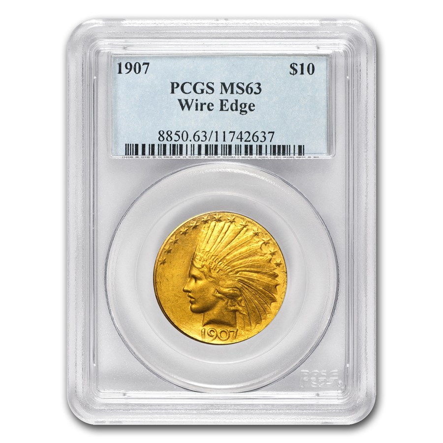 Buy 1907 $10 Indian Gold Eagle Wire Edge MS-63 PCGS | APMEX