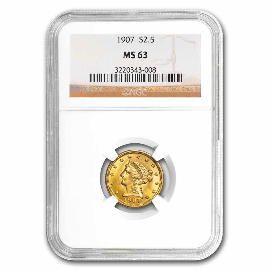 Buy 1907 $2.50 Liberty Gold Quarter Eagle MS-63 NGC | APMEX