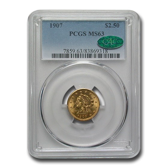 Buy 1907 $2.50 Liberty Gold Quarter Eagle MS-63 PCGS CAC | APMEX
