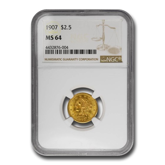 Buy 1907 $2.50 Liberty Gold Quarter Eagle MS-64 NGC | APMEX