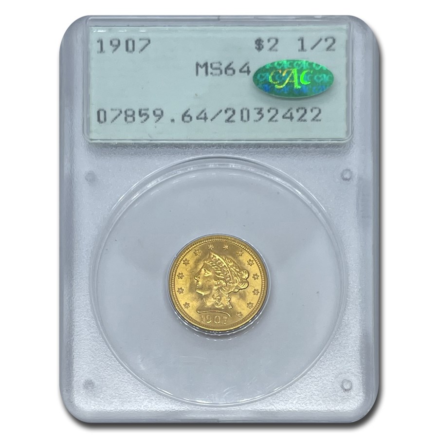 Buy 1907 $2.50 Liberty Gold Quarter Eagle MS-64 PCGS CAC (Rattler) | APMEX