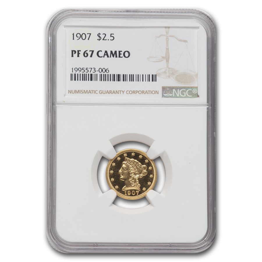 Buy 1907 $2.50 Liberty Gold Quarter Eagle PF-67 Cameo NGC | APMEX