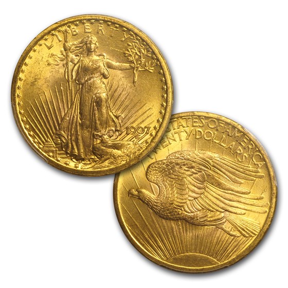 Buy 1907 $20 Liberty and $20 Saint Gold Double Eagle Set MS-63 PCGS | APMEX