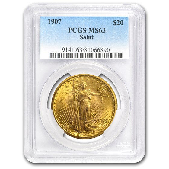 Buy 1907 $20 Liberty and $20 Saint Gold Double Eagle Set MS-63 PCGS | APMEX