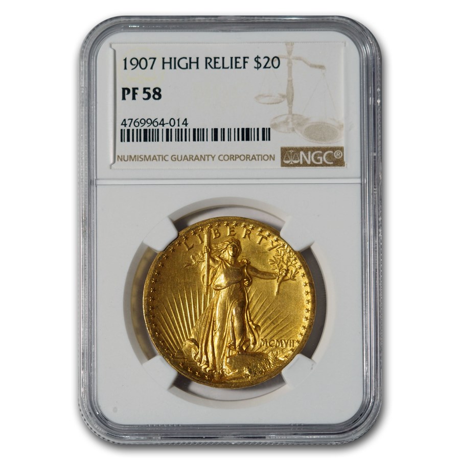 Buy 1907 $20 St. Gaudens Gold Double Eagle High Relief PF-58 NGC | APMEX