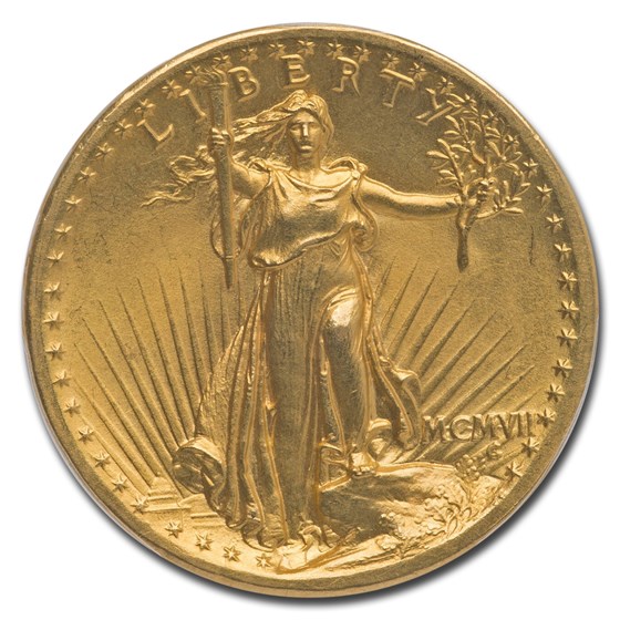 Buy 1907 $20 St. Gaudens Gold High Relief MS-64 PCGS CAC (Flat Edge ...