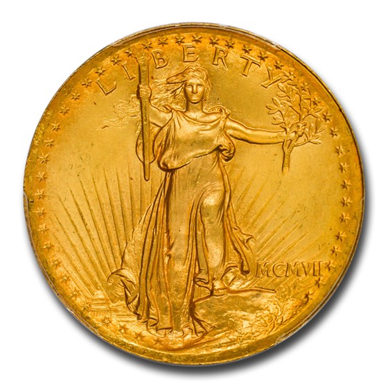 Buy 1907 $20 St Gaudens Gold High Relief Wire Edge MS-65+ PCGS | APMEX
