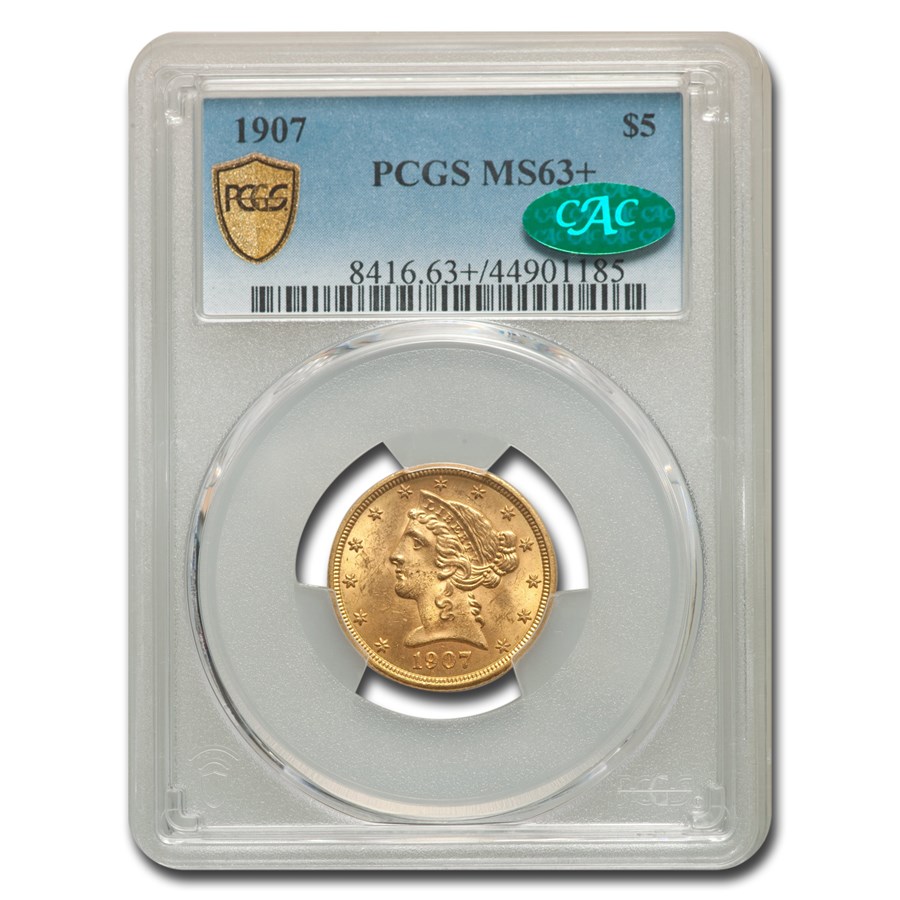 Buy 1907 $5 Liberty Gold Half Eagle MS-63+ PCGS CAC | APMEX