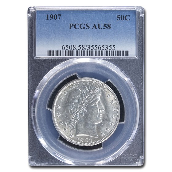 Buy 1907 Barber Half Dollar AU-58 PCGS | APMEX