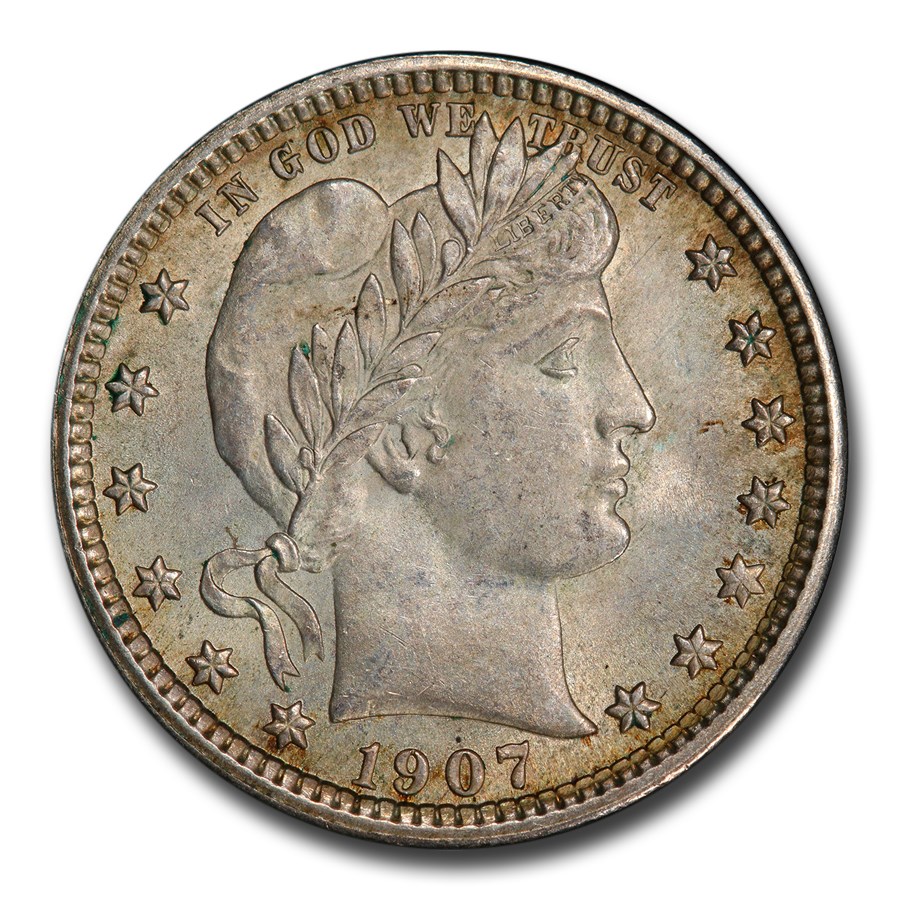 Buy 1907 Barber Quarter MS-64 PCGS | APMEX