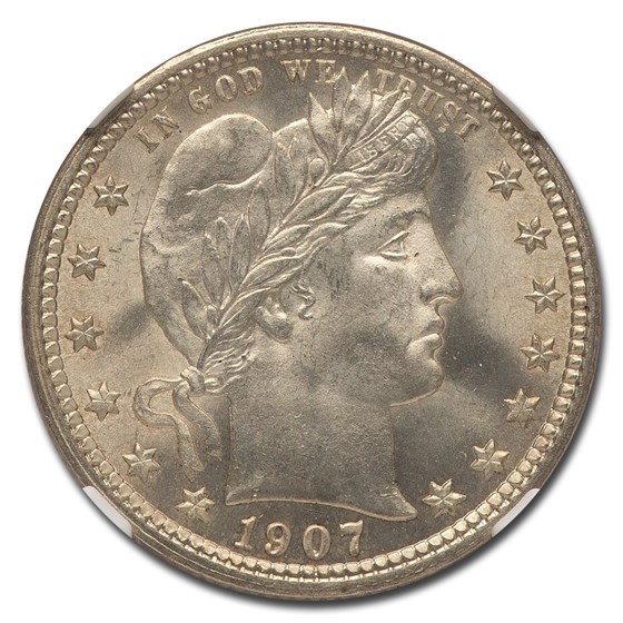 Buy 1907 Barber Quarter MS-65 NGC | APMEX
