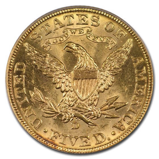 Buy 1907-D $5 Liberty Gold Half Eagle MS-63 PCGS CAC | APMEX
