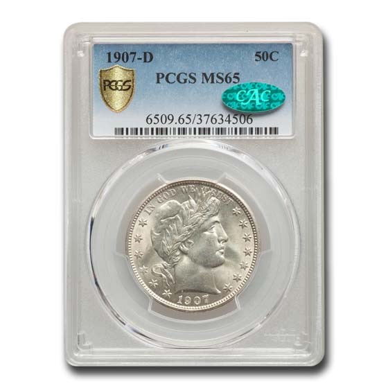 Buy 1907-D Barber Half Dollar MS-65 PCGS CAC | APMEX