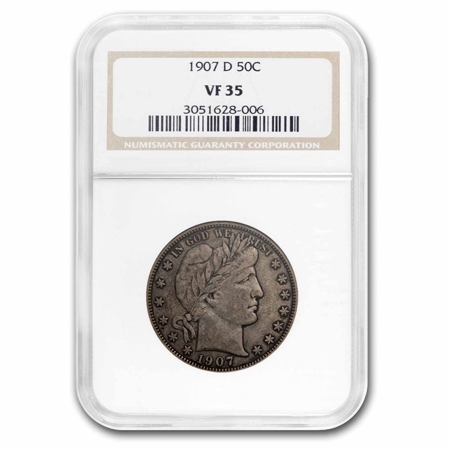 1907-D Barber Half Dollar VF-35 NGC