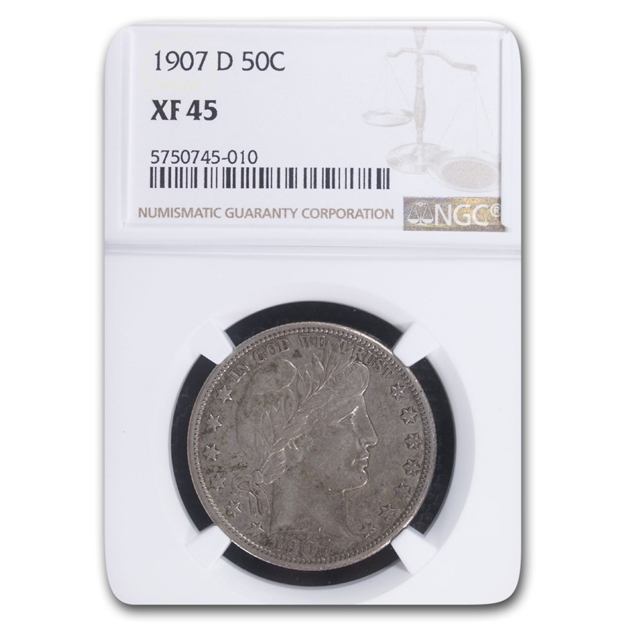 Buy 1907-D Barber Half Dollar XF-45 NGC | APMEX