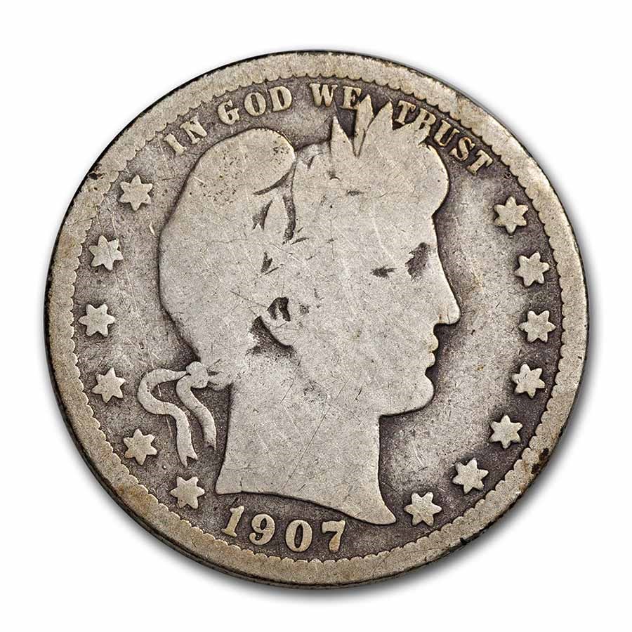 Buy 1907-D Barber Quarter Fine | APMEX