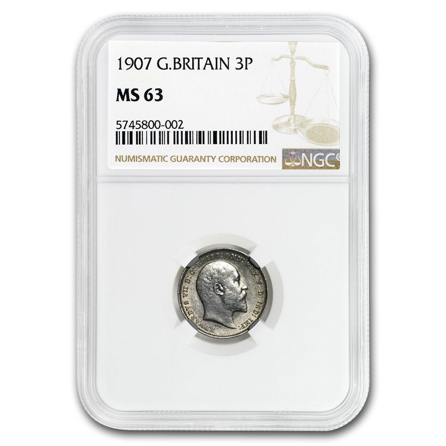 Buy 1907 Great Britain Silver 3 Pence George III MS-63 NGC | APMEX