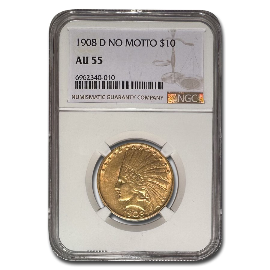 Buy 1908 $10 Indian Gold Eagle No Motto AU-55 NGC | APMEX