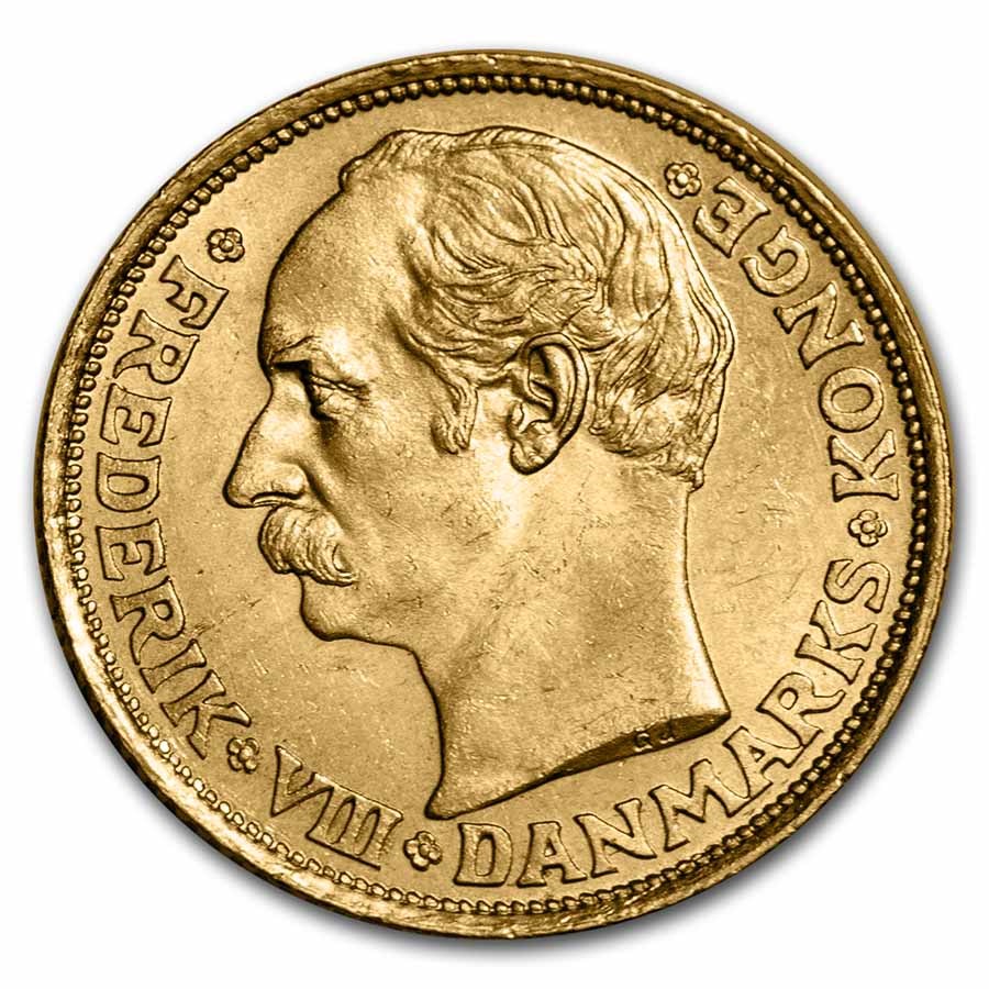 Buy 1908-1909 Denmark Gold 10 Kroner Frederik VIII Avg Circ | APMEX