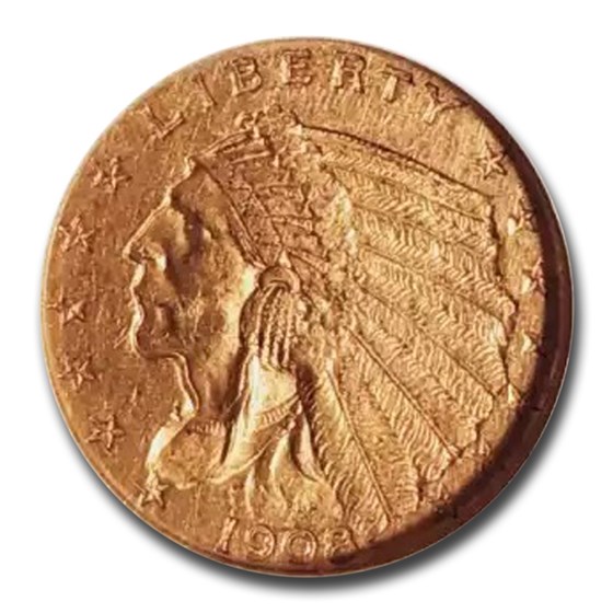 Buy 1908 $2.50 Indian Gold Quarter Eagle AU-58 NGC | APMEX
