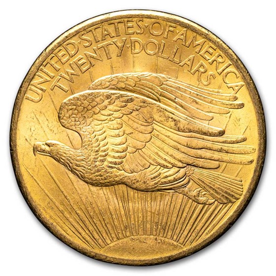 1908 $20 St Gaudens Gold Double Eagle No Motto BU (10 Coin Lot)