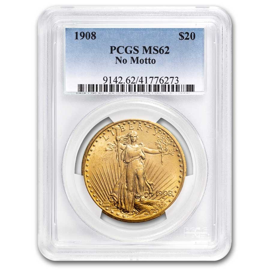 Buy 1908 $20 St Gaudens Gold Double Eagle No Motto MS-62 PCGS | APMEX