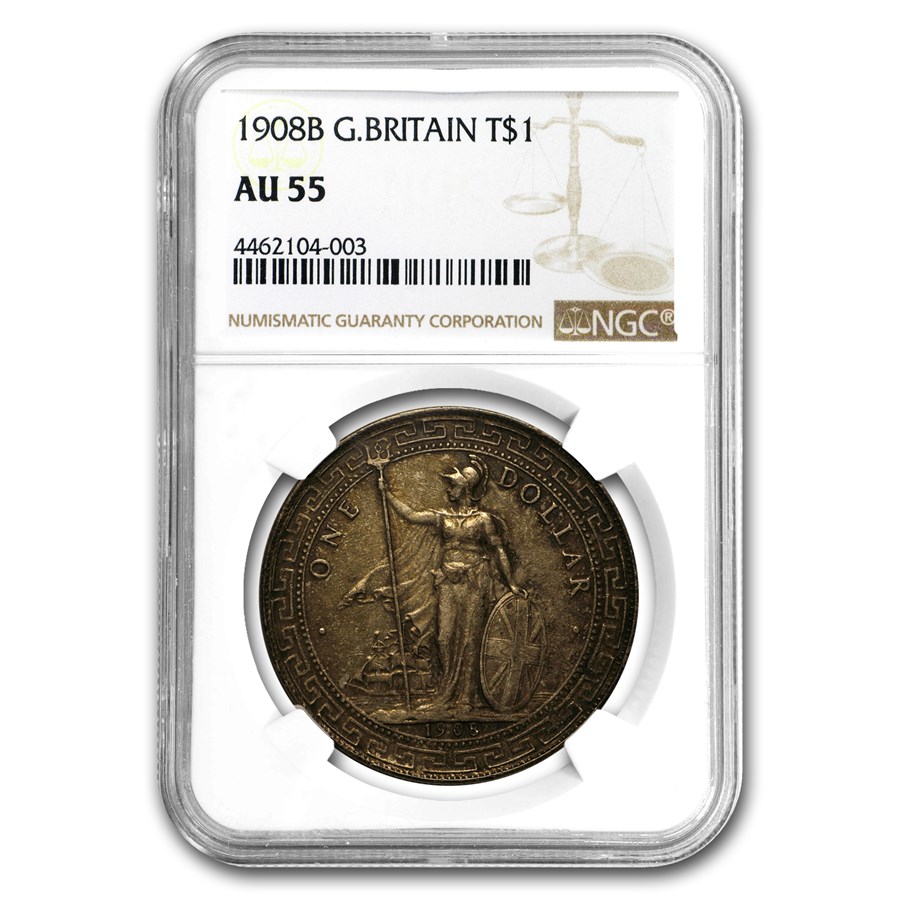 Buy 1908-B Great Britain Trade Dollar AU-55 NGC | APMEX