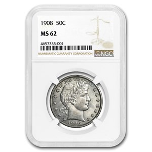 Buy 1908 Barber Half Dollar MS-62 NGC | APMEX