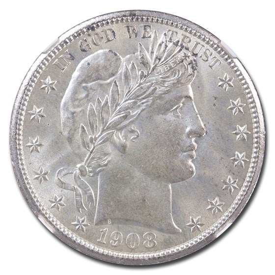 Buy 1908 Barber Half Dollar MS-64+ NGC | APMEX