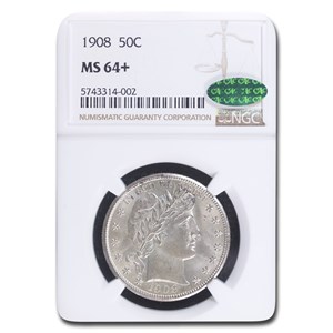 Buy 1908 Barber Half Dollar MS-64+ NGC | APMEX