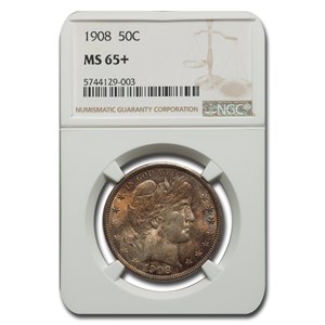 Buy 1908 Barber Half Dollar MS-65+ NGC | APMEX