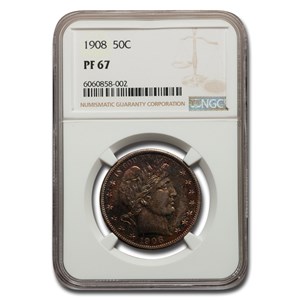 Buy 1908 Barber Half Dollar PF-67 NGC | APMEX