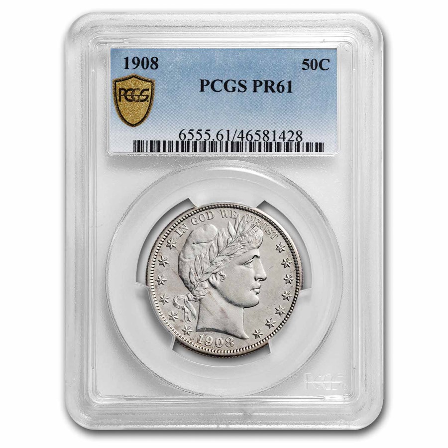 Buy 1908 Barber Half Dollar PR-61 PCGS | APMEX