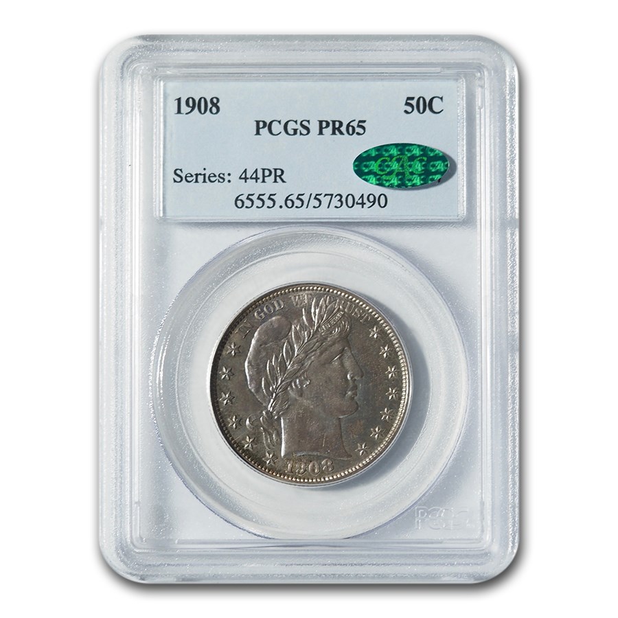 Buy 1908 Barber Half Dollar PR-65 PCGS CAC | APMEX