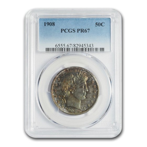 Buy 1908 Barber Half Dollar PR-67 PCGS | APMEX