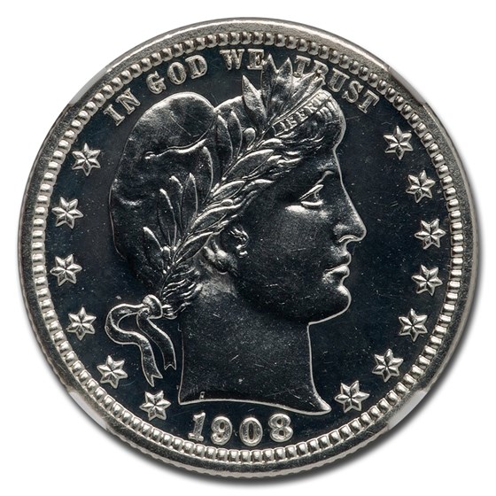 Buy 1908 Barber Quarter PF-66 NGC (Green Label) | APMEX