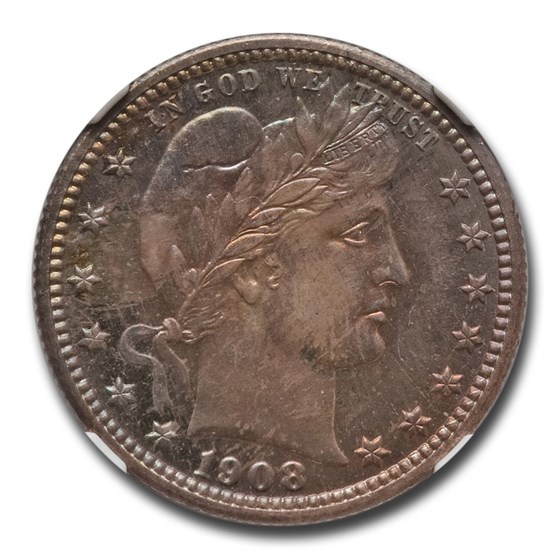 Buy 1908 Barber Quarter PF-68 NGC | APMEX