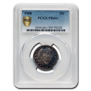 1908 Barber Quarter PR-66+ PCGS