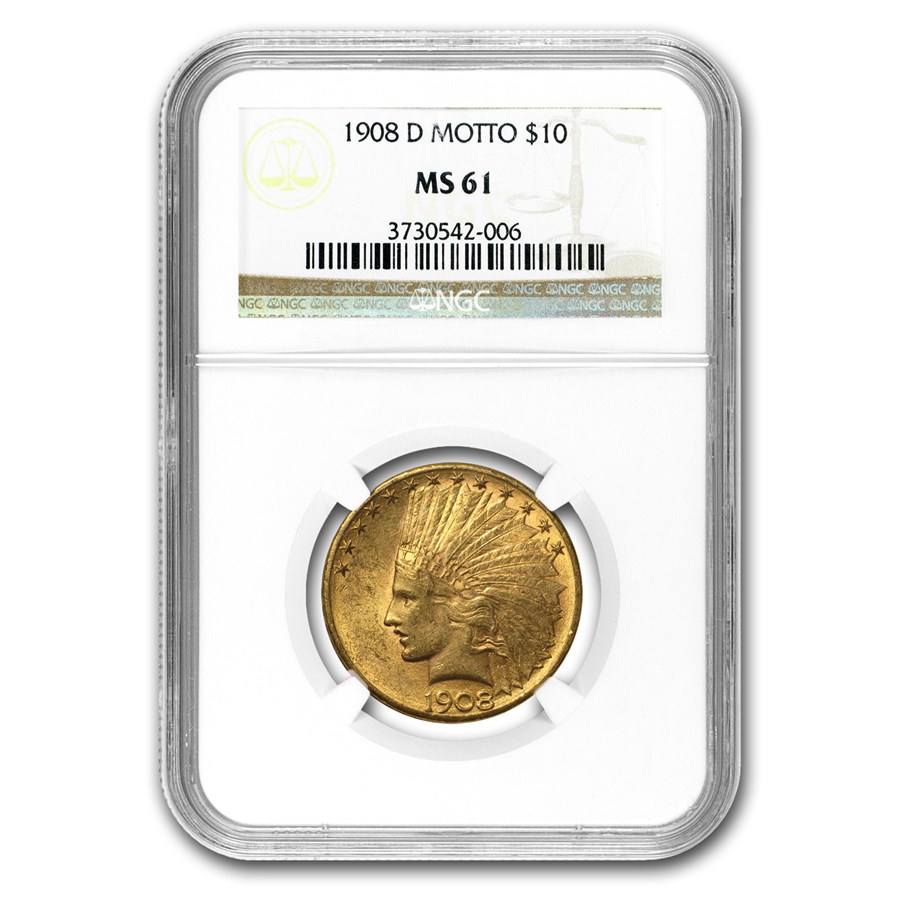 Buy 1908-D $10 Indian Gold Eagle w/Motto MS-61 NGC | APMEX