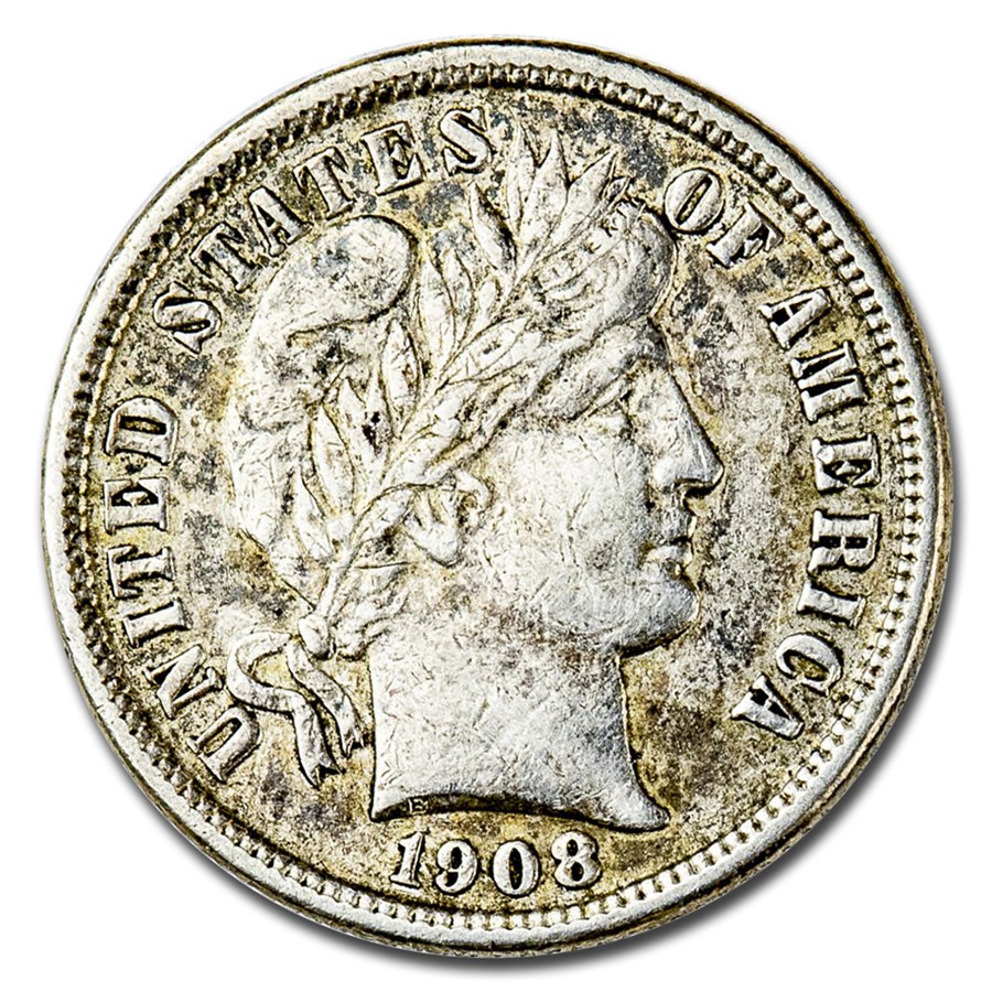 Buy 1908-D Barber Dime XF (Details) | APMEX