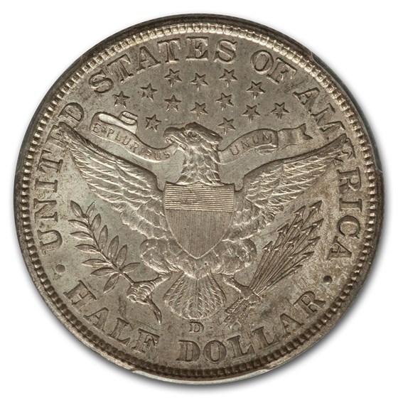 Buy 1908-D Barber Half Dollar MS-62 PCGS | APMEX