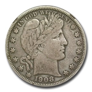 Buy 1908-D Barber Half Dollar VF-20 NGC | APMEX