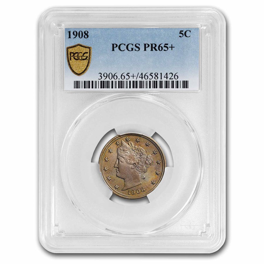 Buy 1908 Liberty Head V Nickel PR-65+ PCGS | APMEX