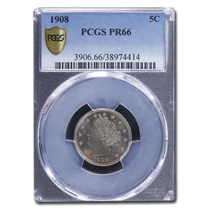 Buy 1908 Liberty Head V Nickel PR-66 PCGS | APMEX