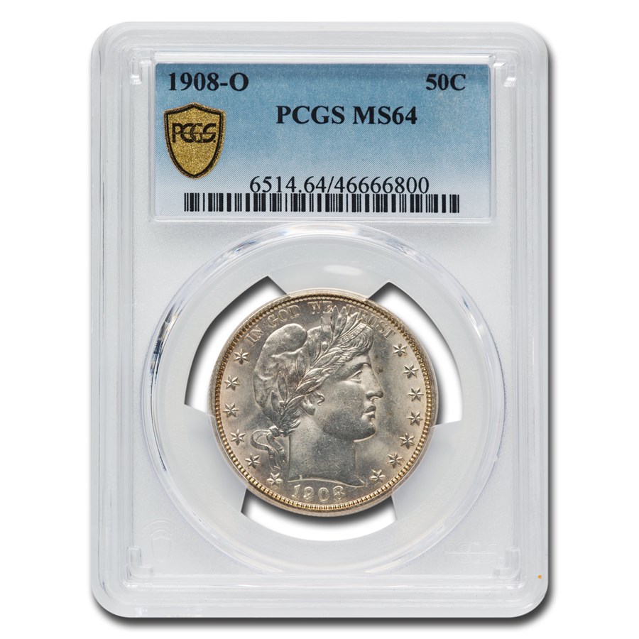 Buy 1908-O Barber Half Dollar MS-64 PCGS | APMEX