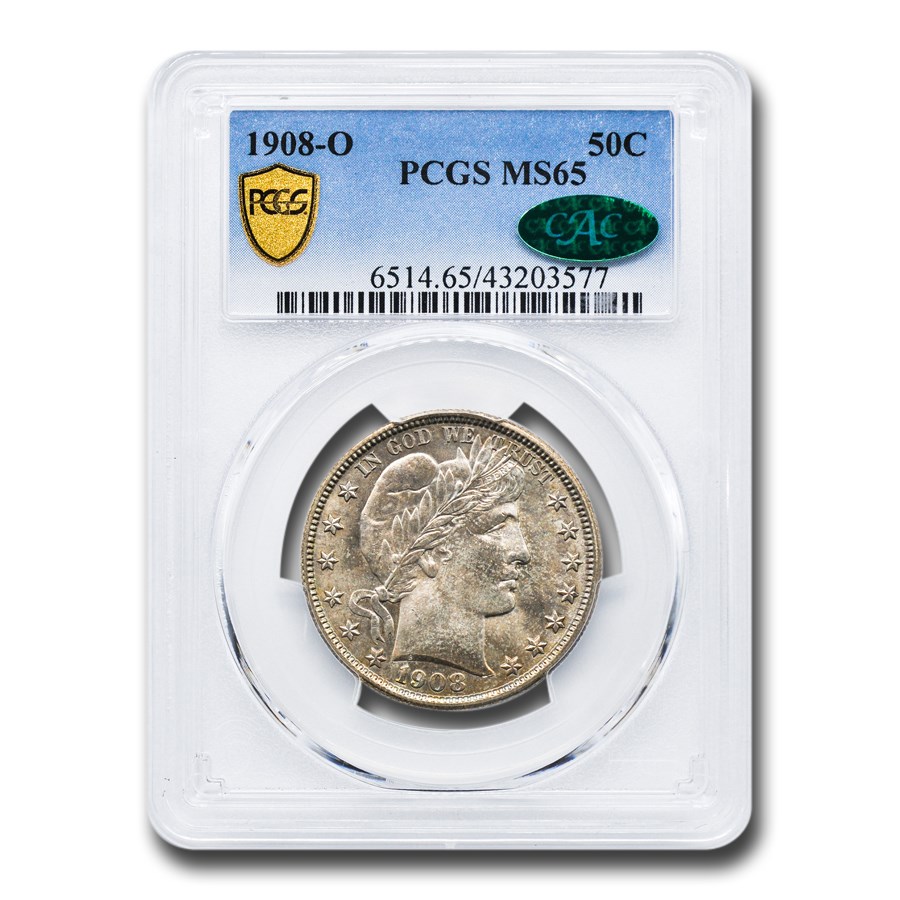 Buy 1908-O Barber Half Dollar MS-65 PCGS CAC | APMEX