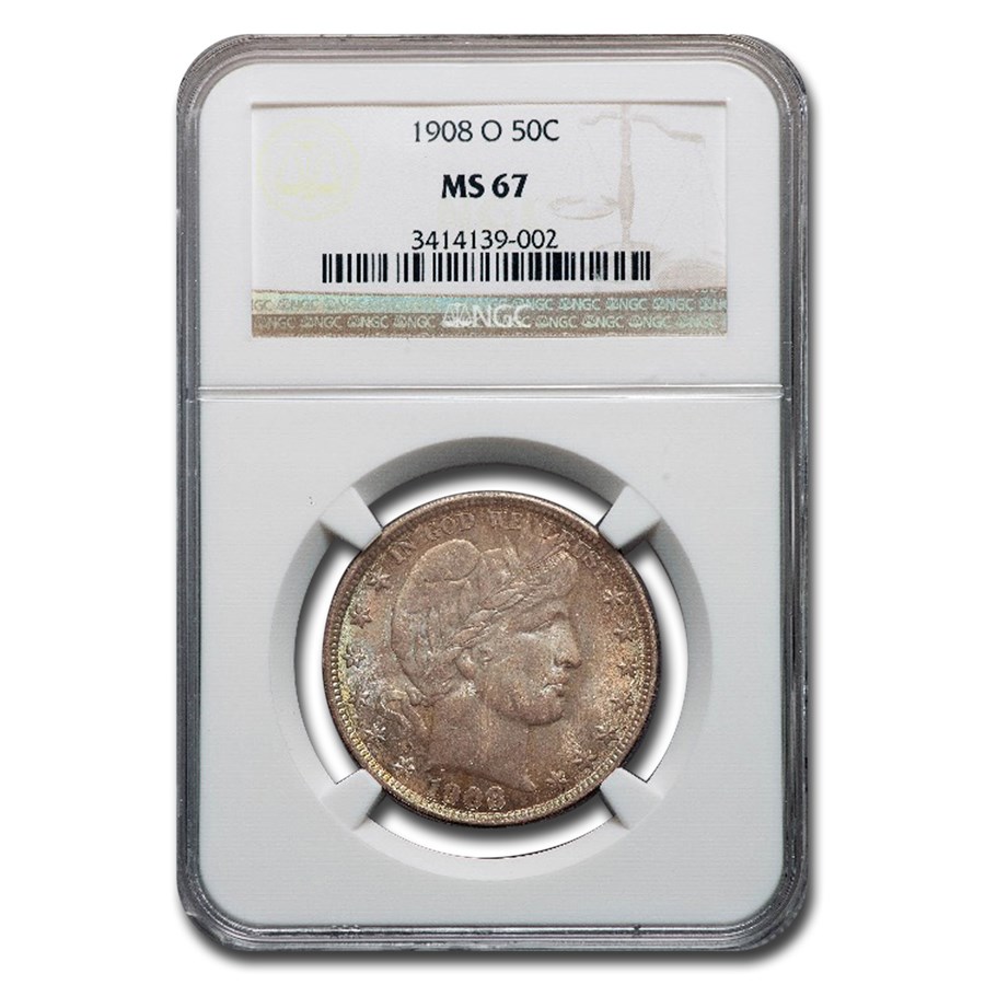 Buy 1908-O Barber Half Dollar MS-67 NGC | APMEX