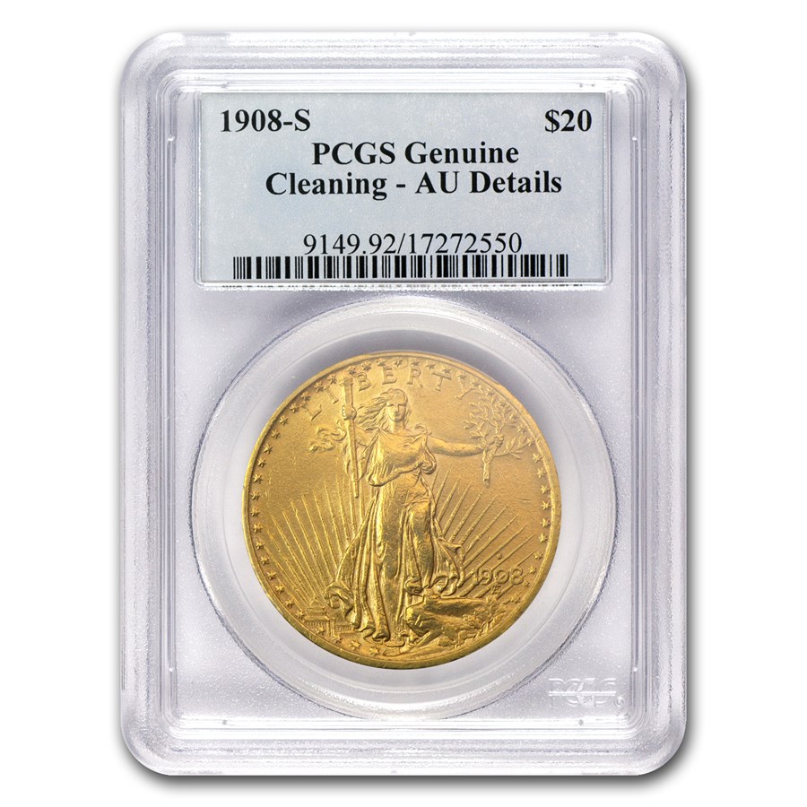 Buy 1908-S $20 St Gaudens Gold Dbl Eagle AU Details PCGS (w/Motto) | APMEX
